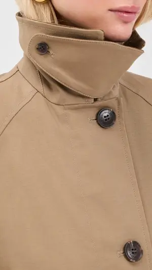 Marimekko Essee Cotton Twill Coat With Floral Corduroy Collar