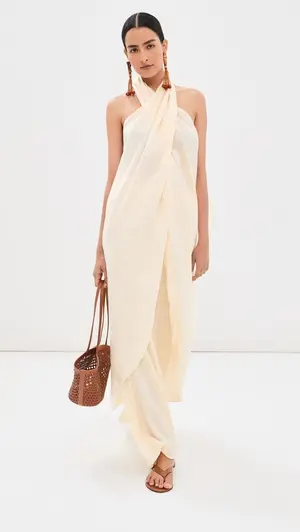 Johanna Ortiz Draped Halter Neck Top