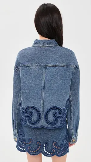 Ulla Johnson The Bobbi Denim Eyelet Jacket