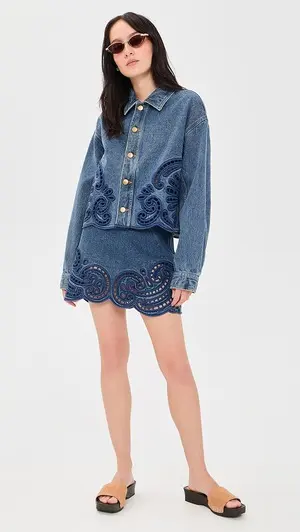 Ulla Johnson The Bobbi Denim Eyelet Jacket