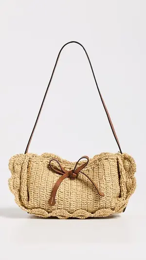 Ulla Johnson Marina Raffia Scallop Shoulder Bag - Natural