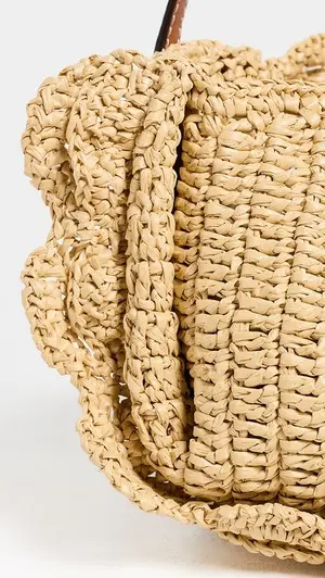 Ulla Johnson Marina Raffia Scallop Shoulder Bag
