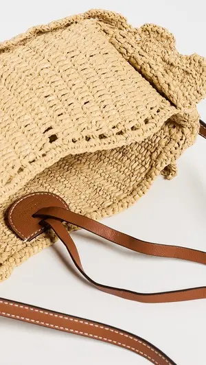 Ulla Johnson Marina Raffia Scallop Shoulder Bag