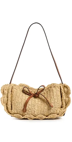 Ulla Johnson Marina Raffia Scallop Shoulder Bag - Natural