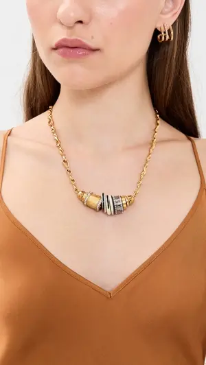ELIZABETH COLE Tricia Necklace With Swarovski Crystals And Semi-precious Stones