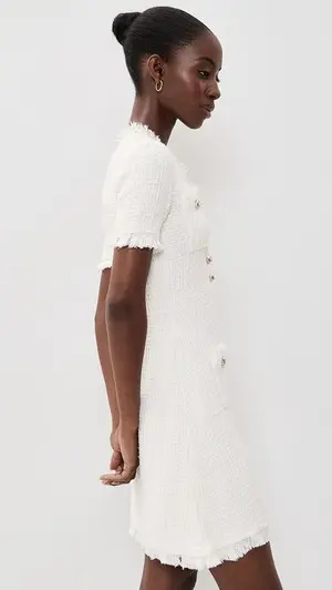 SELF-PORTRAIT Textured Knit Mini Dress