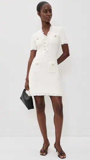SELF-PORTRAIT Textured Knit Mini Dress
