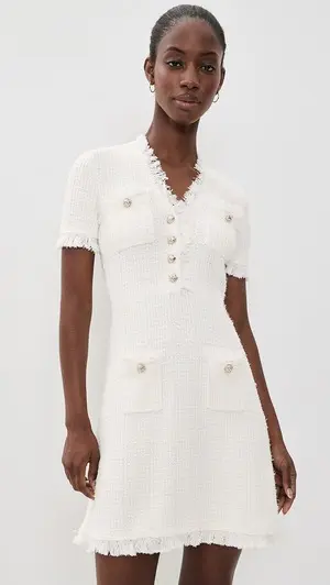 SELF-PORTRAIT Textured Knit Mini Dress