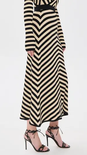 Zimmermann Valiant Deco Stripe Midi Skirt