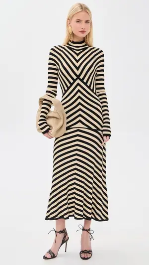 Zimmermann Valiant Deco Stripe Midi Skirt