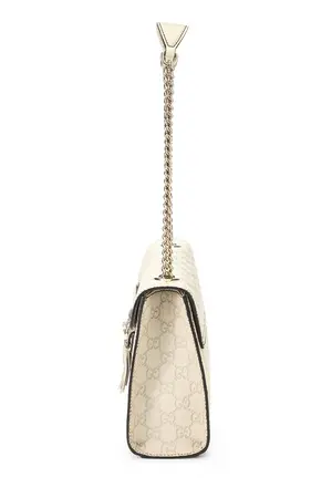 Gucci Cream Ssima Leather Emily Chain Shoulder Bag