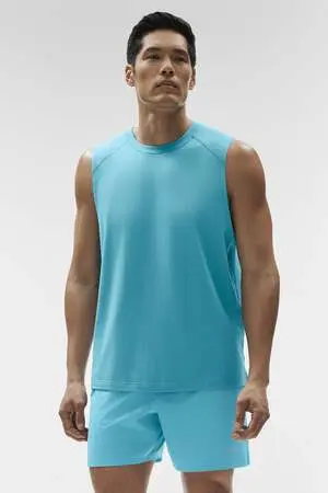 Alo Yoga Vapor Muscle Tank Top - Blue Breeze