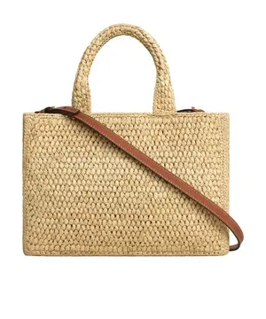 Celine Small Cabas Thais In Raffia And Calfskin