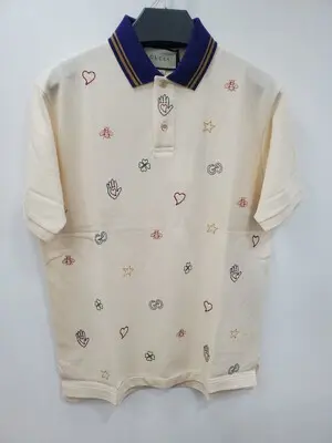 Gucci Symbols Embroidery Polo Shirt