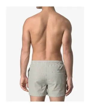 K-WAY Logo Patch Striped Swim Shorts