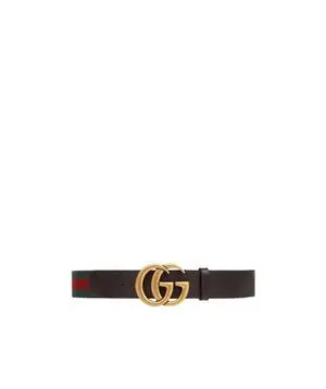 Gucci Web Belt With Double G Buckle - Multi-color