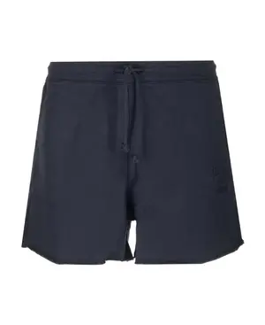 GANNI Logo-embroidered Drawstring Shorts - Dark Blue