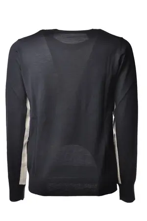 PAOLO PECORA Dark Blue Round-neck Wool Pullover