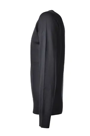 PAOLO PECORA Dark Blue Round-neck Wool Pullover