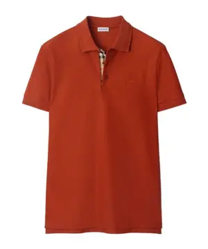 Burberry Ekd Embroidered Short Sleeved Polo Shirt - Fire Orange