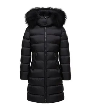 Moncler Abelle Hooded Shearling-trimmed Down Jacket - Black