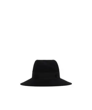 MAISON MICHEL Logo Plaque Virginie Hat - Black