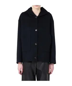 Max Mara Hooded Virgin-wool Coat - Black