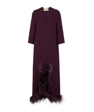 Valentino Garavani Cady Couture Feather-trimmed Gown - Purple