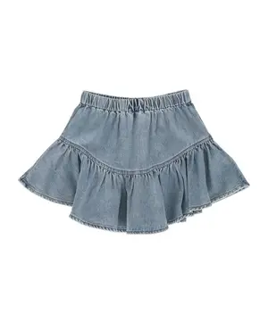 DOUUOD Ruffled-trim Denim Skirt