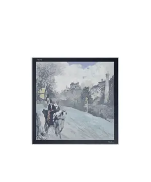 Max Mara Printed Patterned Silk Scarf - Midnight Blue