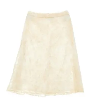 Ermanno Scervino Midi Sequin-embellished Lace Skirt - Cream