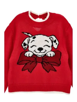 Monnalisa Dalmatian-intarsia Sweater