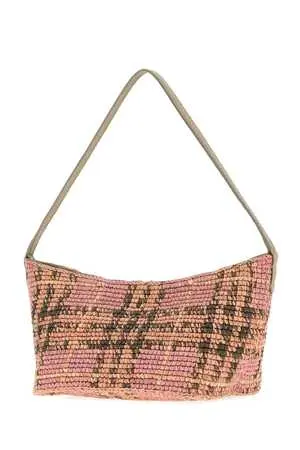 Burberry Embroidered Raffia Mini Margate Shoulder Bag