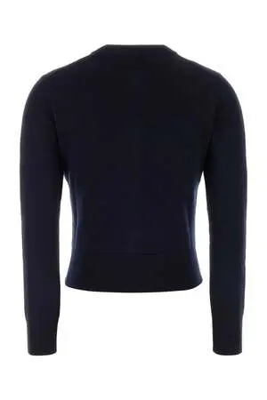 AMI Paris Navy Merino Wool Cardigan