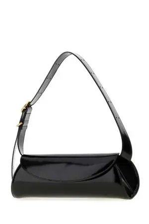 JIL SANDER Leather Small Cannolo Shoulder Bag - Black