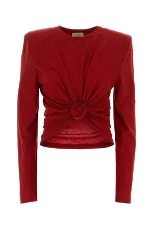 Magda Butrym Knot Detail T-shirt - Red