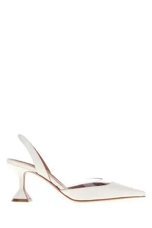 Amina Muaddi Amina Muaddi Nappa Leather Lara Sling Pumps White