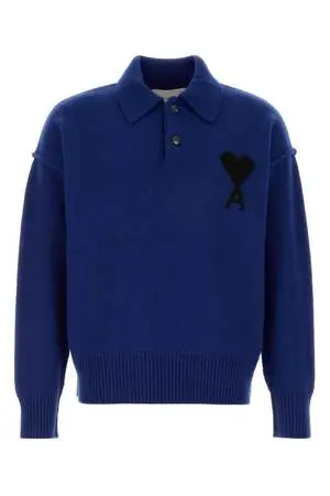 AMI Paris Electric Wool Polo Shirt