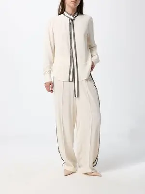 Fabiana Filippi Wide Leg Trousers With Contrast Piping