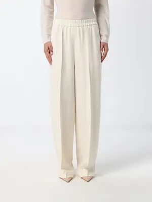 Fabiana Filippi Cady Palazzo Trousers With Elasticated Waist And Monili Embellishment