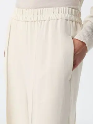 Fabiana Filippi Cady Palazzo Trousers With Elasticated Waist And Monili Embellishment