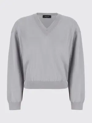 Fabiana Filippi V-neck Wool And Cotton Blend Jumper - Grey
