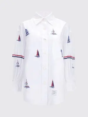 Thom Browne Embroidered Sailboat Shirt - White