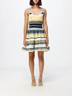 Alaïa Striped Knit Off-the-shoulder Mini Dress