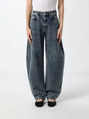 Alaïa Round High-waisted Baggy Jeans In Cotton Denim