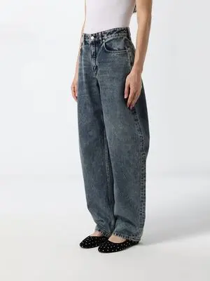 Alaïa Round High-waisted Baggy Jeans In Cotton Denim