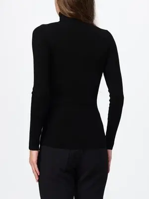 Elisabetta Franchi Ribbed Turtleneck Sweater With Pocket Detail