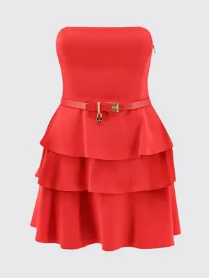 Elisabetta Franchi Off-the-shoulder Jersey Mini Sheath Dress With Ruffles - Red