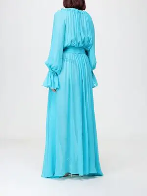 COLLINI MILANO 1937 Long Sleeve Chiffon Gown - Gnawed Blue