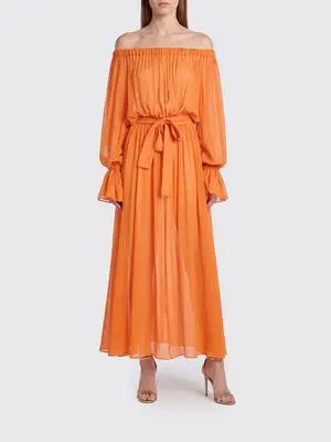 COLLINI MILANO 1937 Long-sleeved Chiffon Evening Gown With Tie-waist
